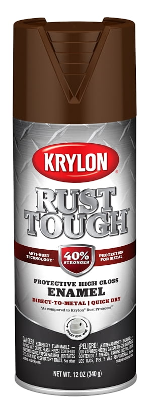 Krylon Rust Tough 12 Oz. Gloss Alkyd Enamel Spray Paint, Leather Brown ...