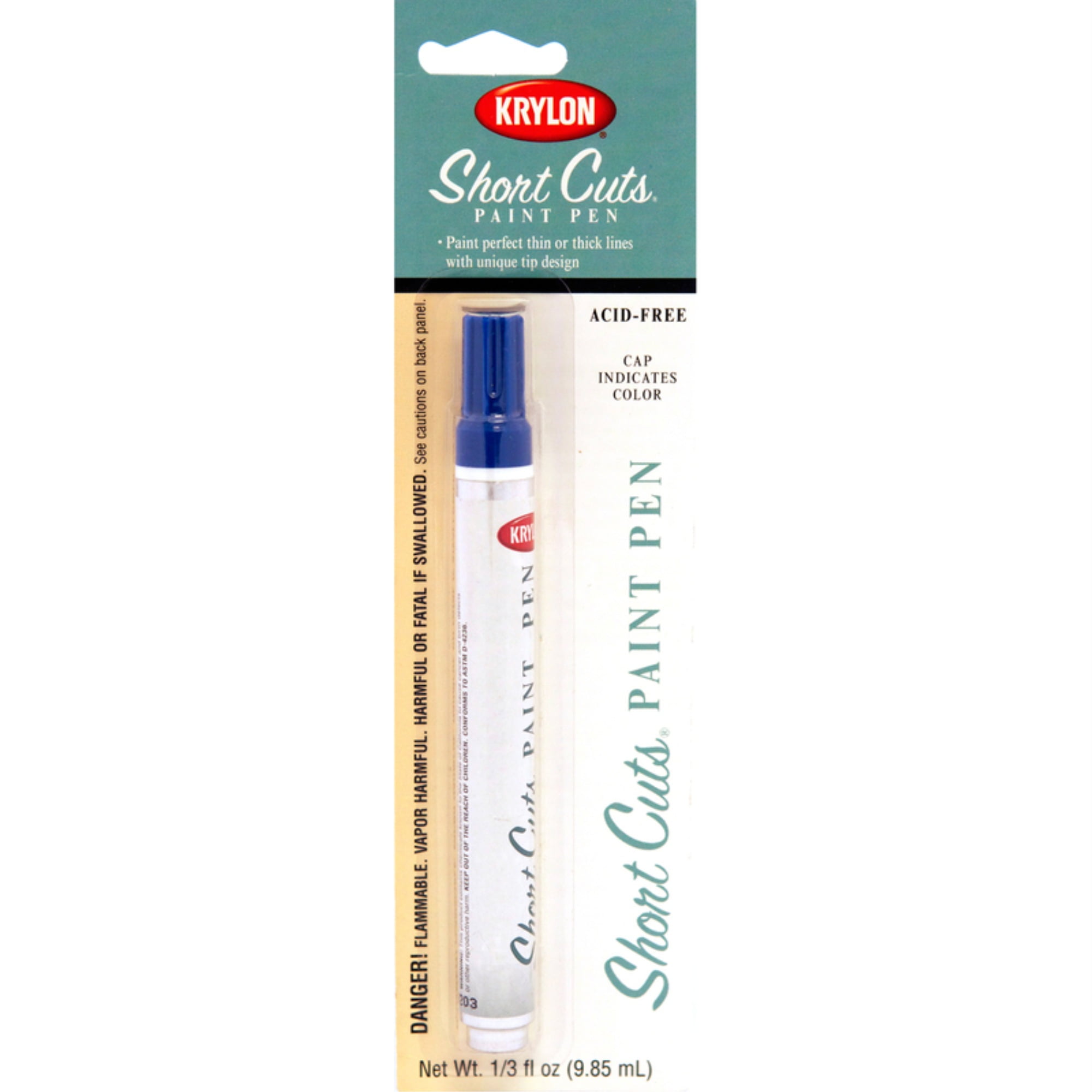 Krylon Short Cuts 1/3 Fl Oz Ocean Blue Gloss Paint Pen SCP-904 ...