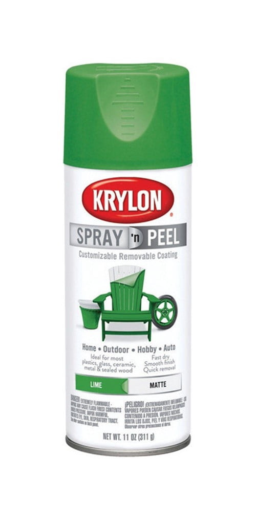 Krylon Spray n' Peel Matte Lime Spray Paint 11 oz. - Walmart Business ...