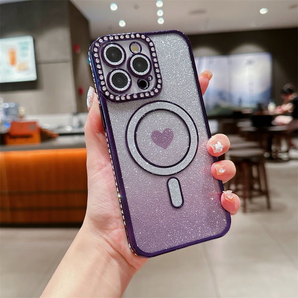 Kryonix for iphone 12 pro max case cute Glitter Heart Shiny Magnetic ...