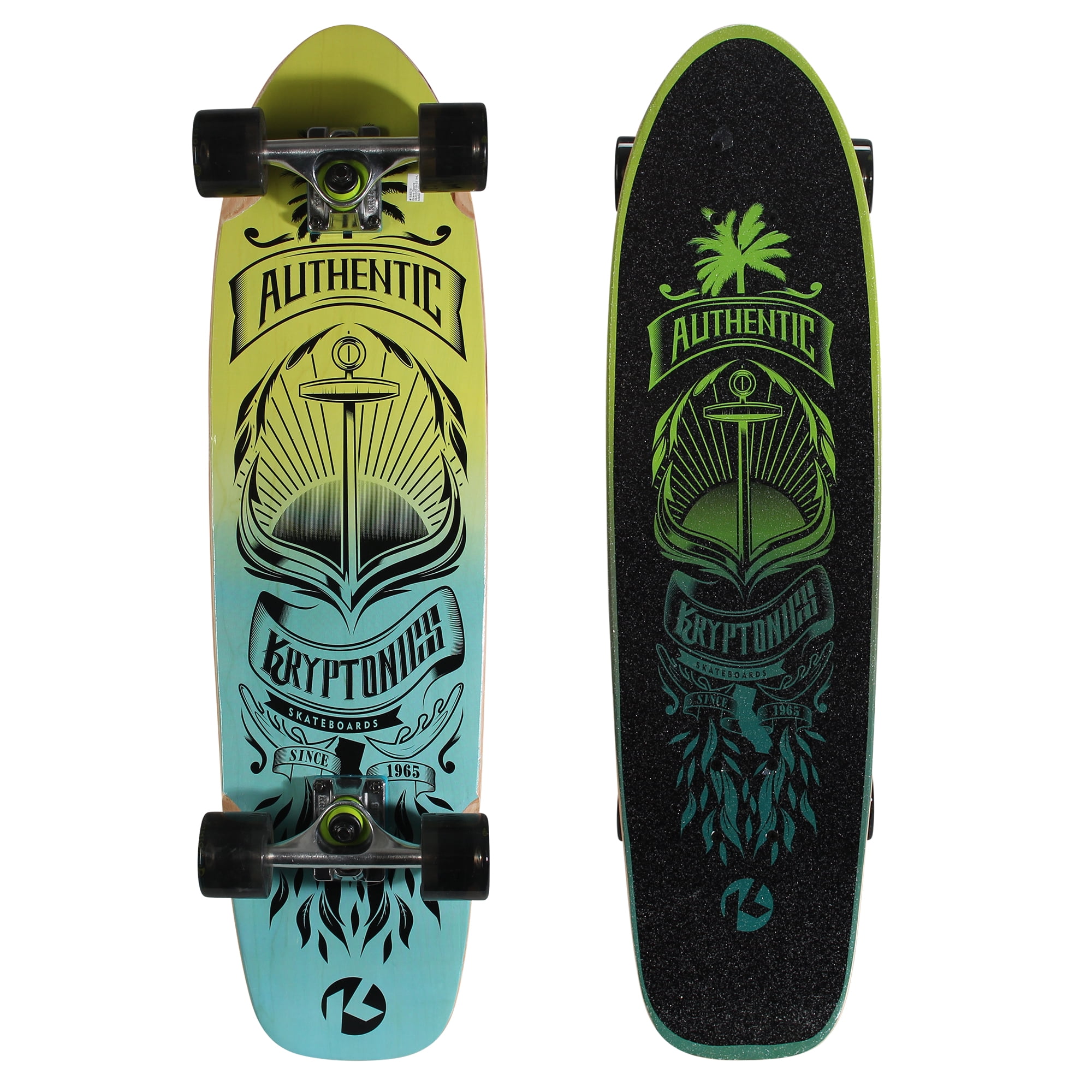 Kryptonics 30" Complete Cruiser Skateboard (30" x 8") - Walmart.com