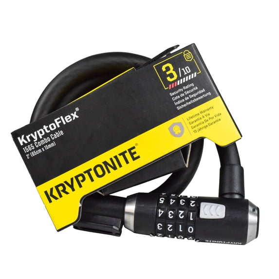 Kryptonite 2' 2" KryptoFlex 1565 Combo Cable 005254 Two Foot Cable ...