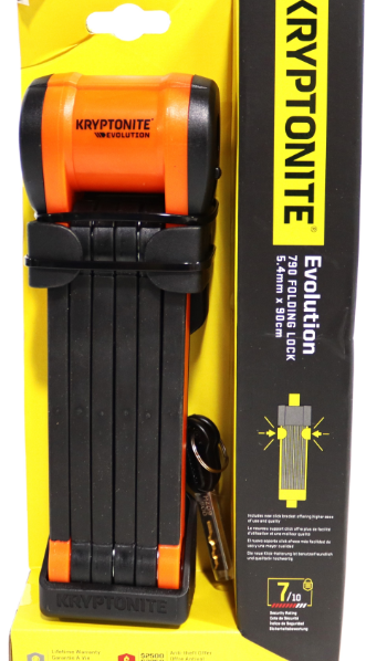 Kryptonite Evolution 790 Folding Lock Key 005636 5.4mm 2`11`/90cm with ...