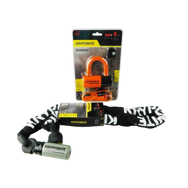 Kryptonite Evolution Series 4 Disc Lock ORANGE w/ 912 4ft Integrated ...
