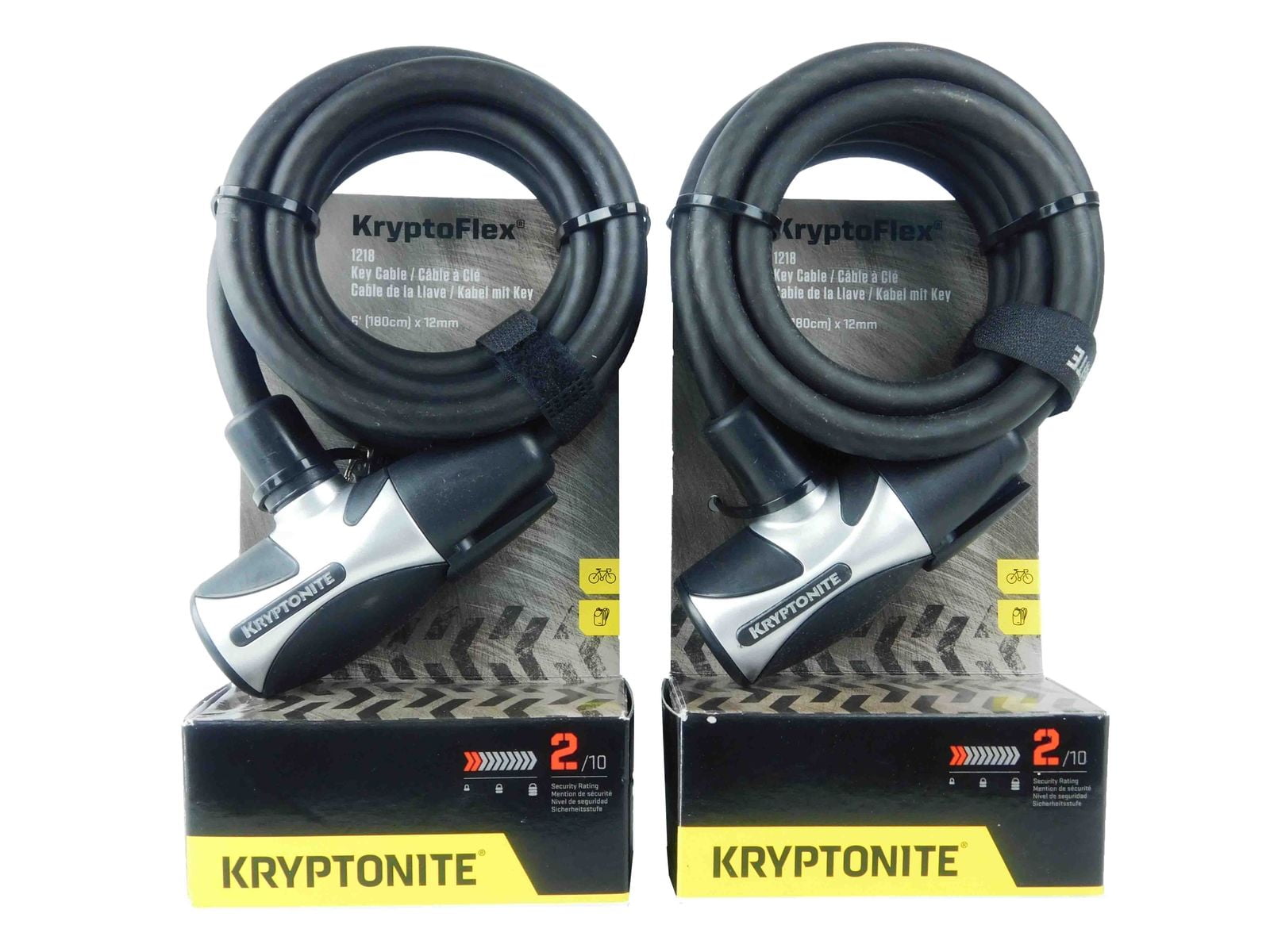 Kryptonite KryptoFlex 1218 6 ft Key Cable w/ FlexFrame-C bracket 2-Pack - Walmart.com