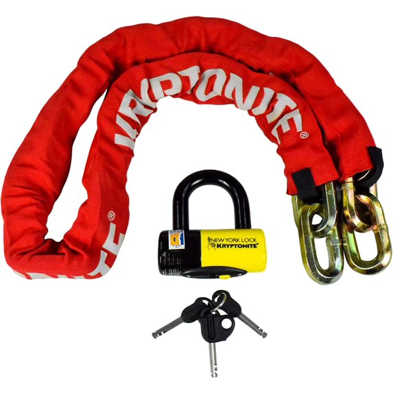Kryptonite New York FAHGETTABOUDIT 1415 14mm 15 LBS Red Chain & New ...