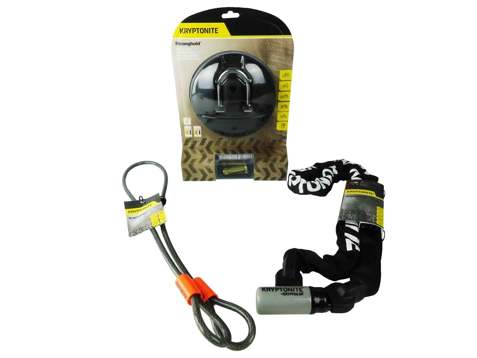 Kryptonite Stronghold and 410 4ft Looped Cable Series 2 915 5ft ...