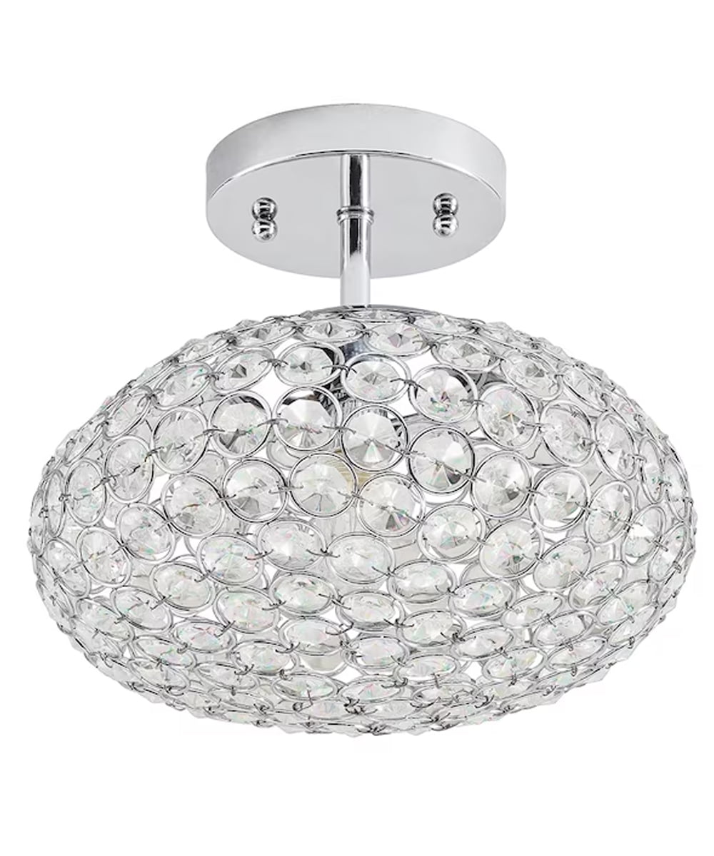 Kichler Krystal Ice 9"W 1-Light Semi-Flush Ceiling Mount Light Fixture ...