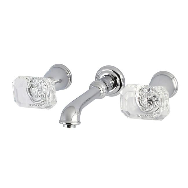 Krystal Onyx Two Handle Wall Mount Vessel Sink Faucet - Chrome ...
