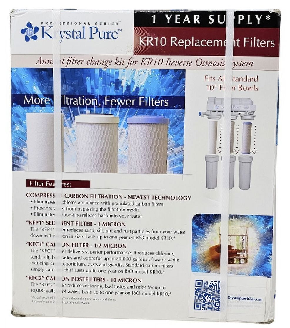 Krystal Pure KR10 Reverse Osmosis Replacement Filters - Walmart.com