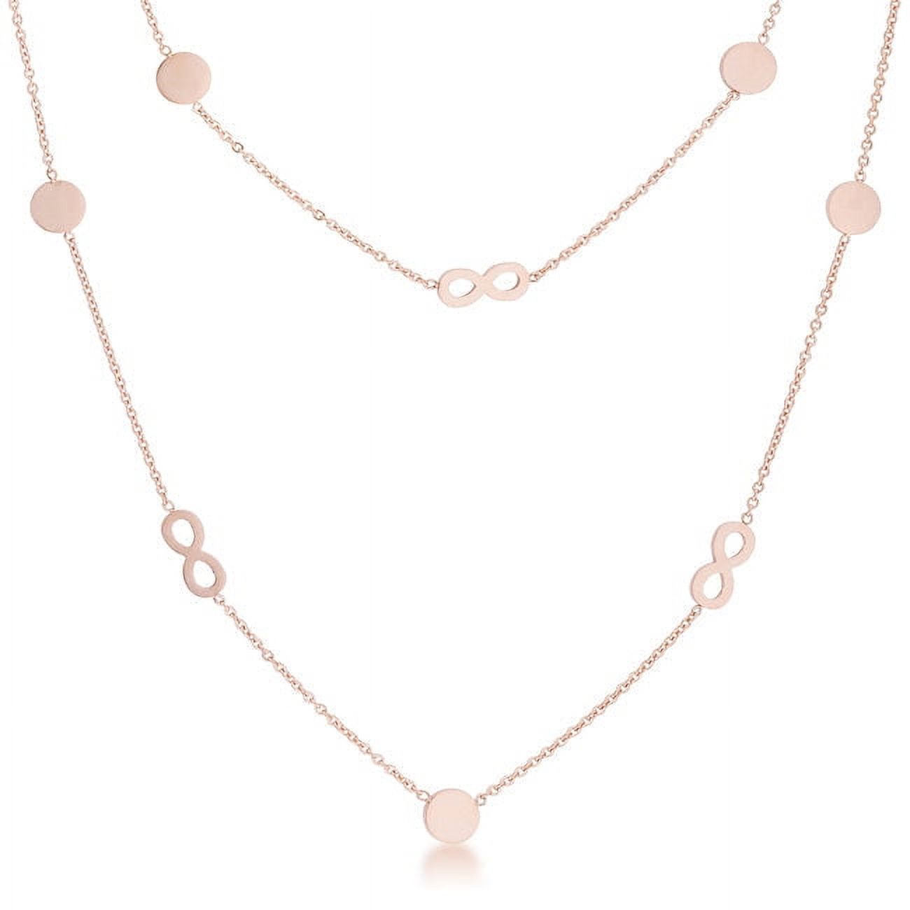 Krystal Rose Gold Stainless Steel Infinity Station Layer Necklace ...