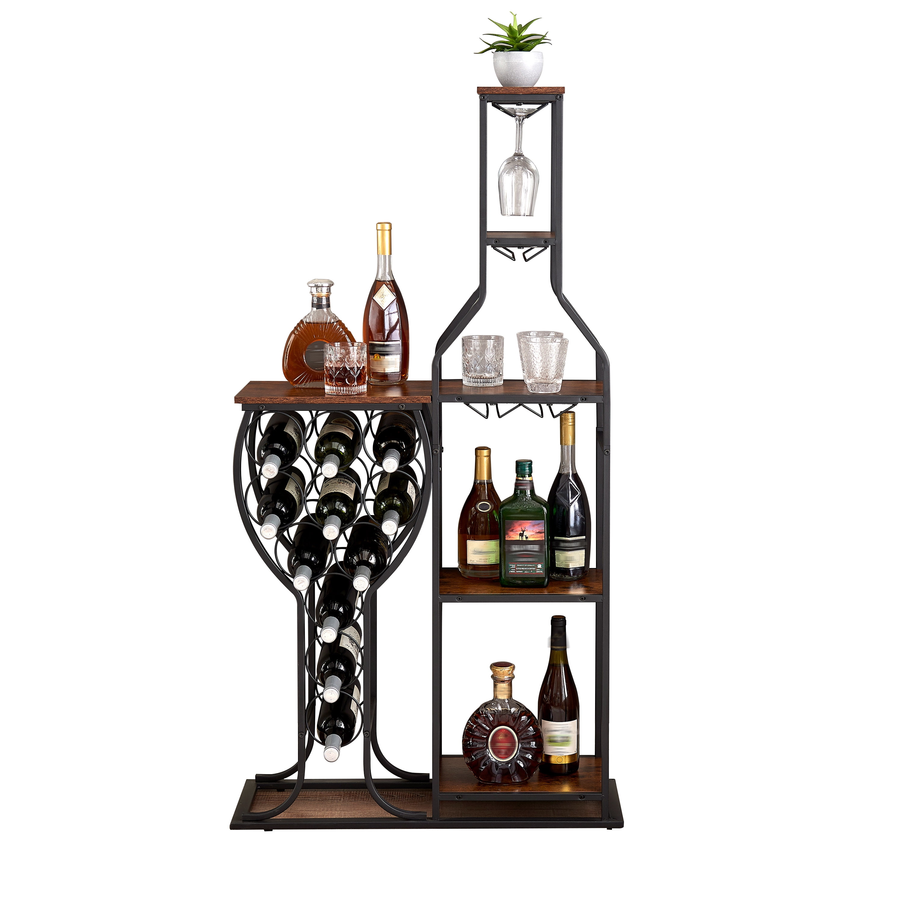 Kselythan 11 Bottle Wine Roaster, 5 Level Freestanding Wine Rack With ...