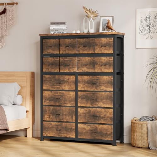 Kselythan 16 Drawers Dresser,Tall Dresser for Bedroom,Dressers & Chests ...