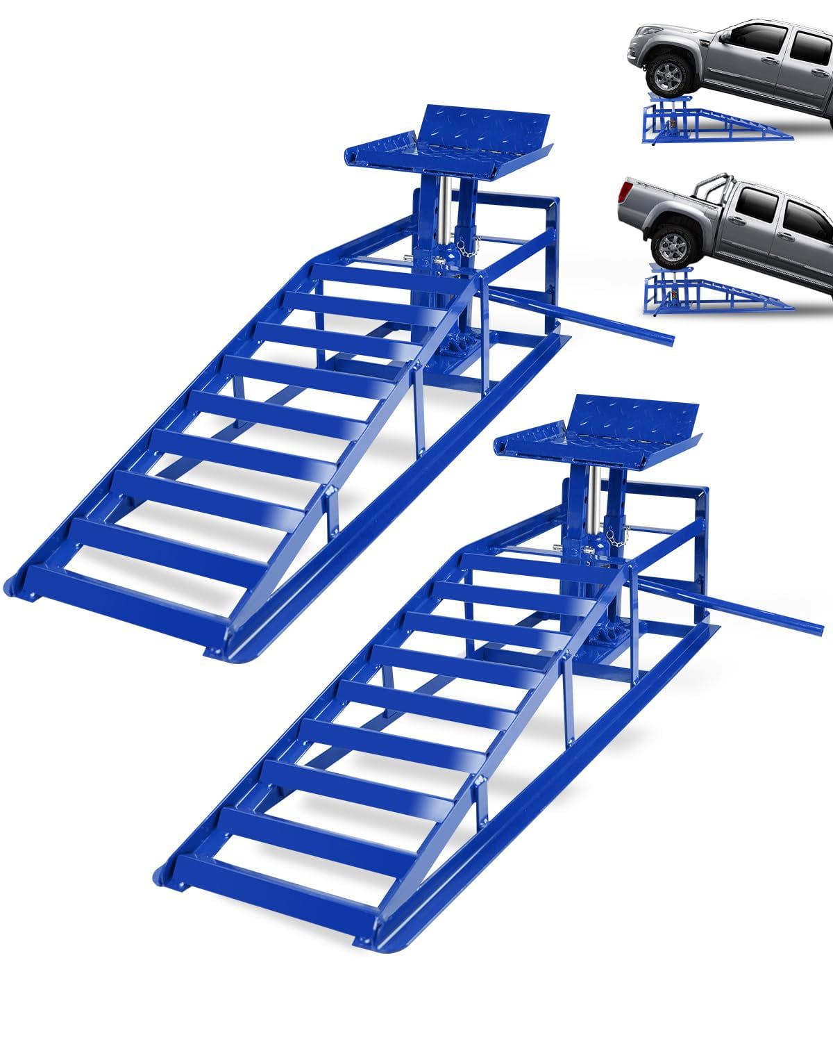 Kselythan 2 Pack Hydraulic Car Ramps 5T Capacity-Heavy Duty Adjustable ...