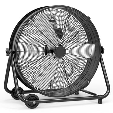 "Mollie 24"" 3-Speed High Velocity Floor Fan, Heavy Duty Metal ...
