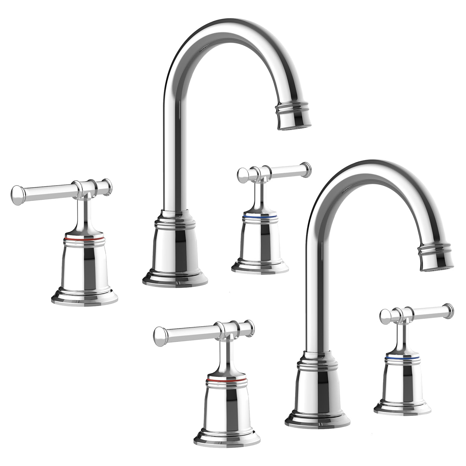 Kselythan 3 Holes Bathroom faucets for Sink, 8 Inch Widespread Bathroom ...