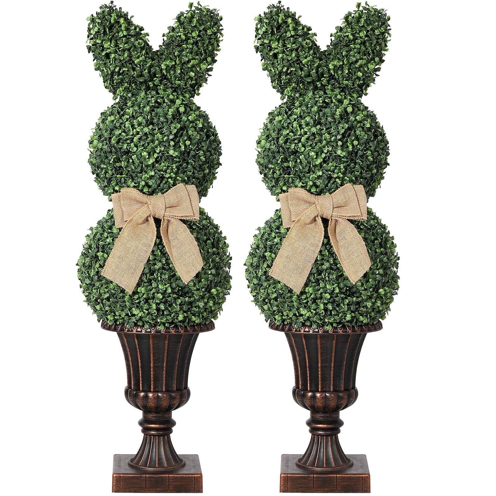 Kselythan 39"/3.25' Artificial Rabbit Shaped Topiary Tree With Classic ...