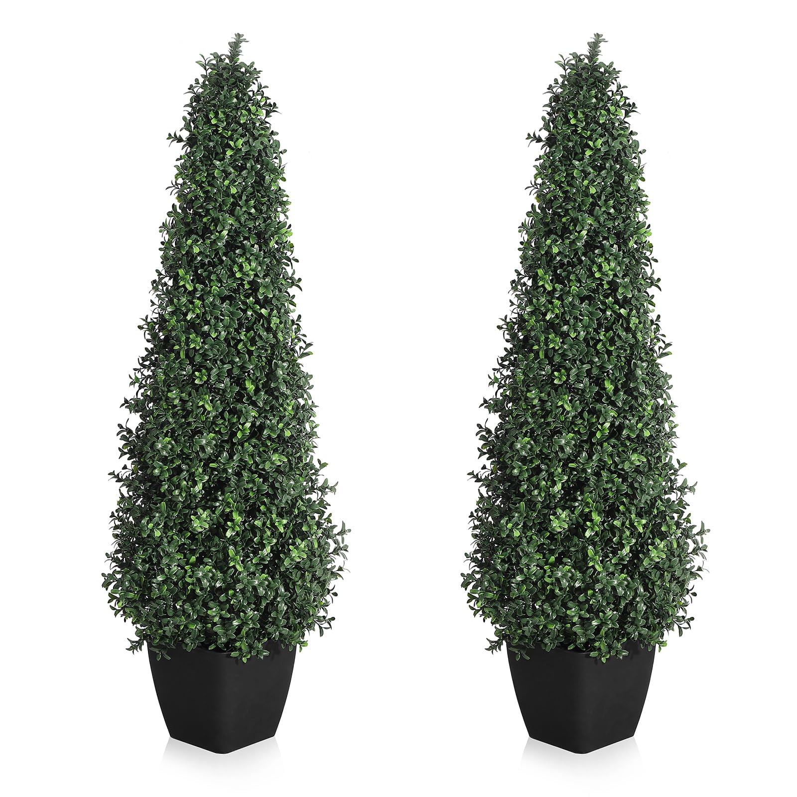 Kselythan 3FT Artificial Boxwood Topiary Trees,2Pack Faux Topiaries ...