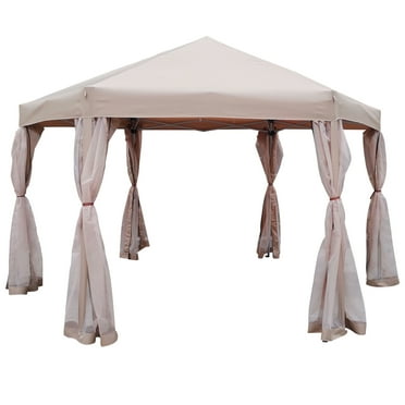 12'x20' Hardtop Gazebo, Outdoor Aluminum Hard Top Gazebo with ...