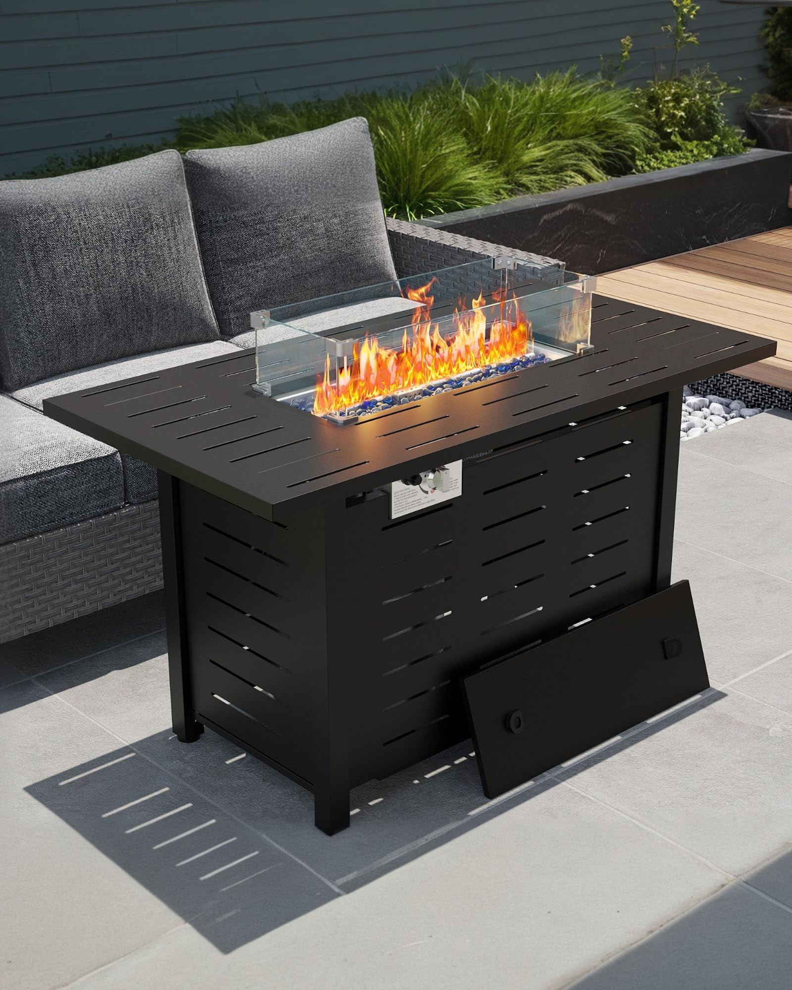 Kselythan 44inch Outdoor Propane Fire Pit Table,48000 Btu Patio Gas ...