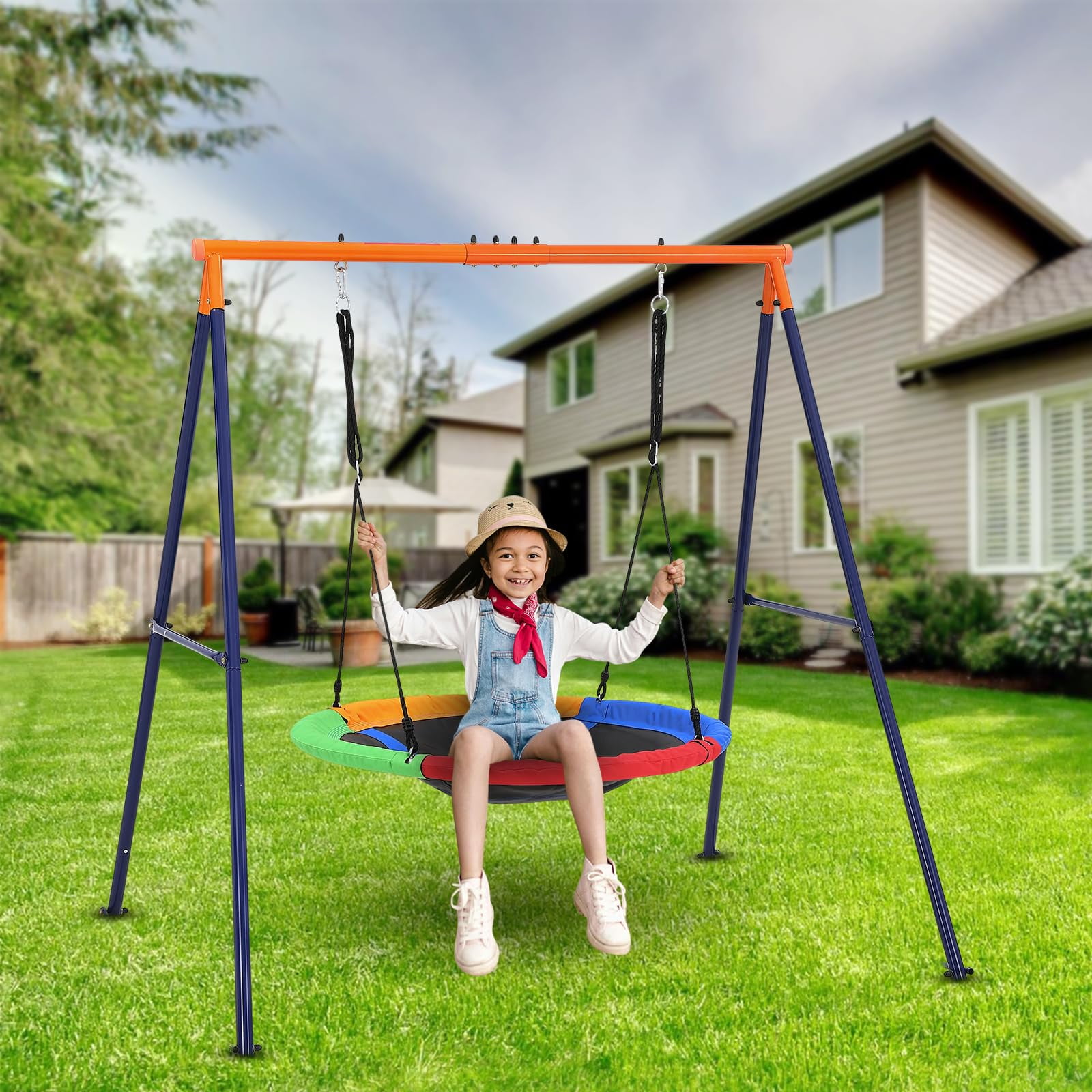 Kselythan 45 inch Saucer Tree Swing set for Kids, load capacity 440lb ...