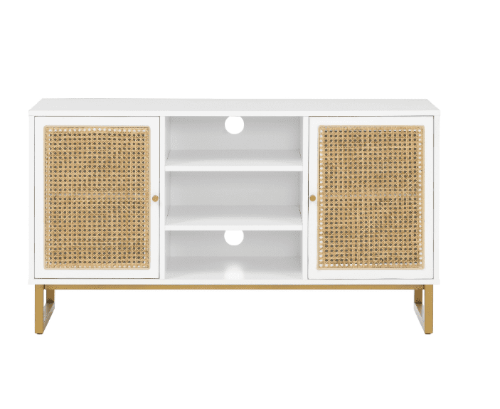 Kselythan 47 Inch Rattan TV Stands,Mid Century Modern TV Stand,With MDF ...