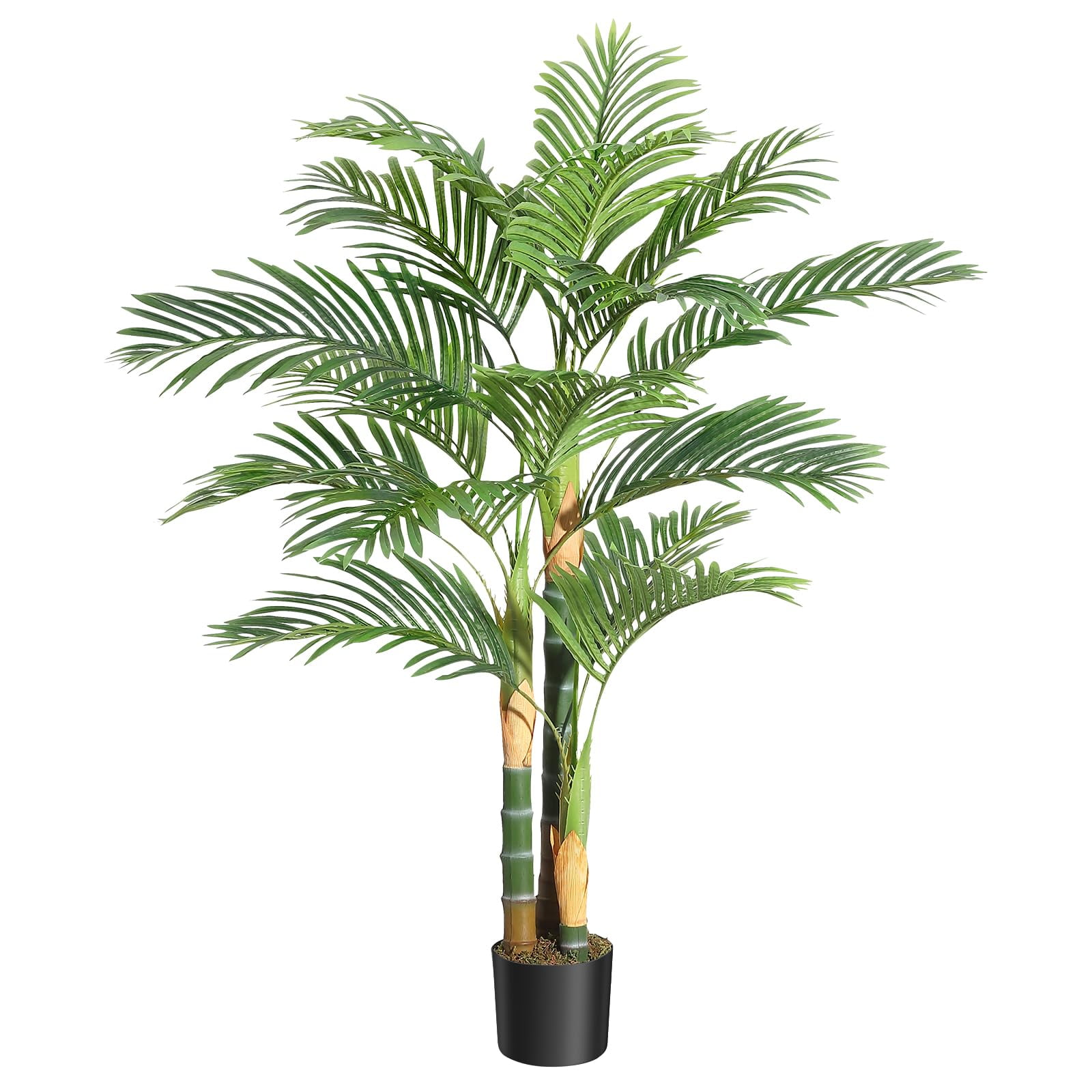 Kselythan 4FT/5FT Artificial Palm Tree, Faux Tropical Palm Plant Potted ...