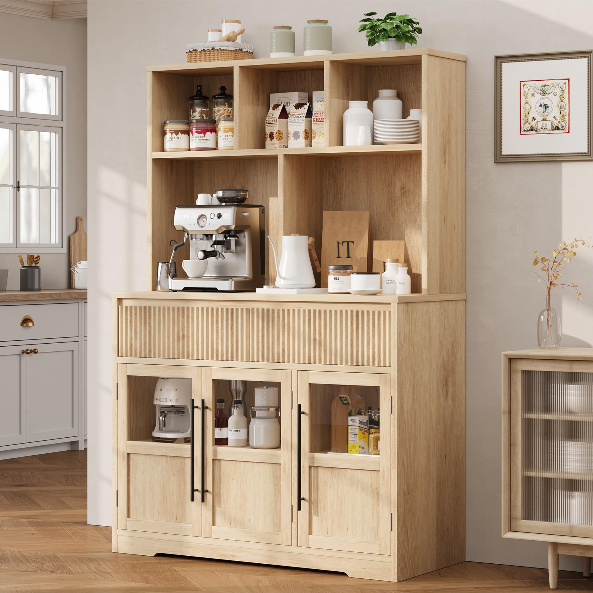 Kselythan 60'' Tall Kitchen Pantry Storage Cabinet,Tall Kitchen Cabinet ...