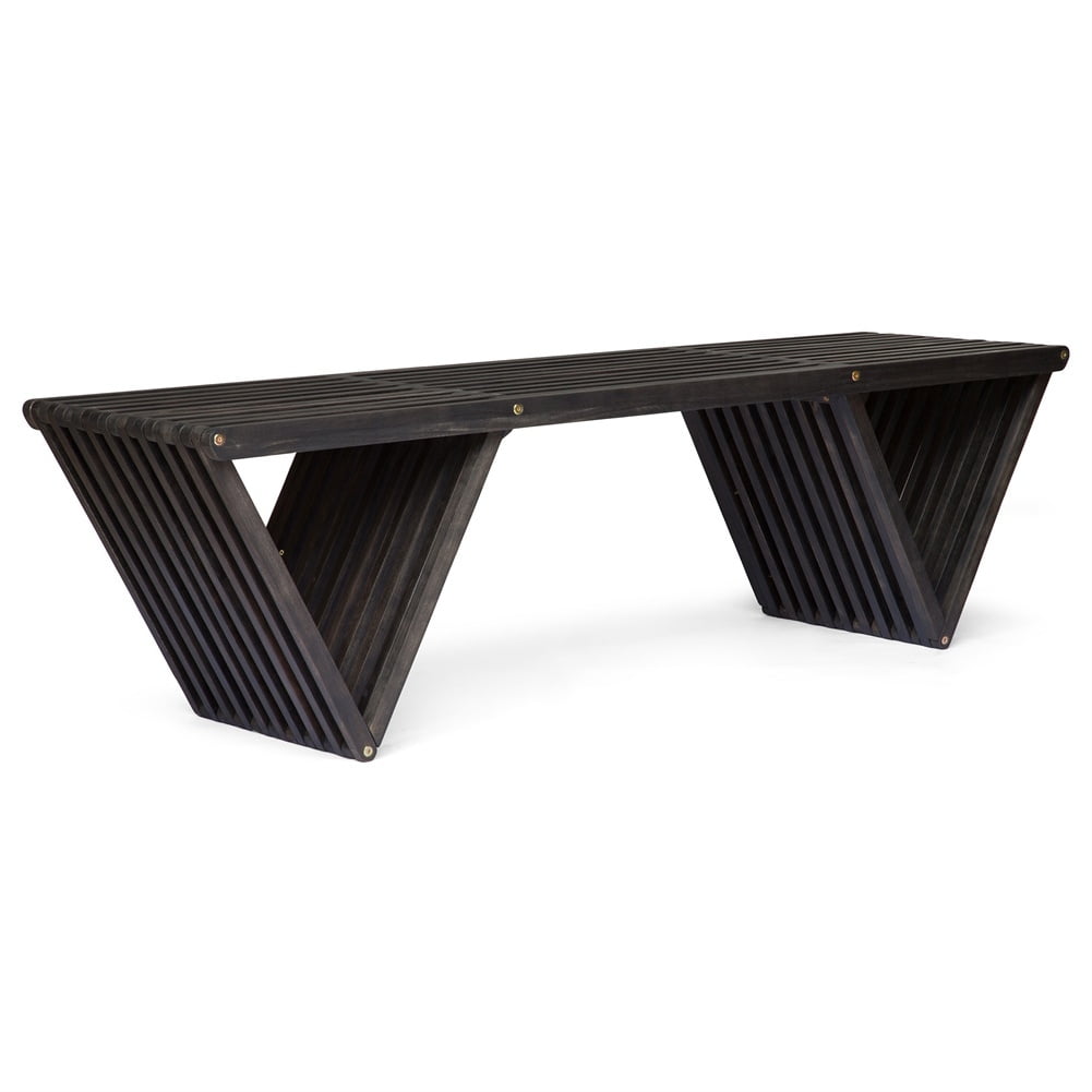 Kselythan 63 Inch Outdoor Acacia Wood Bench,Modern Industrial Bench ...