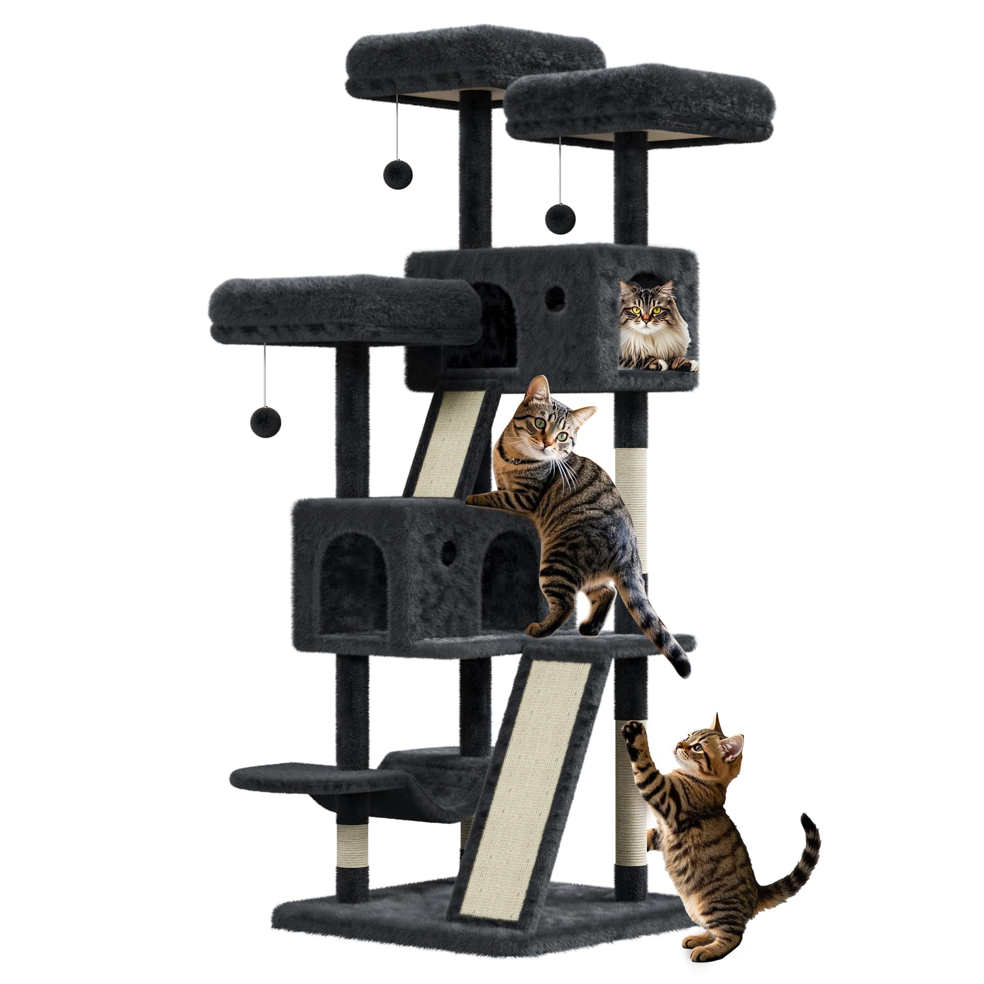 Kselythan 66 Inches Multi-Level Large Cat Tree for Large Kitties,Big ...