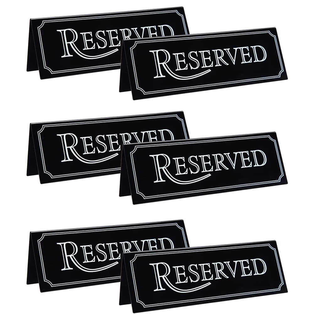 Kselythan 6Pcs Acrylic Reserved Table Signs, Double Sided Reserved ...