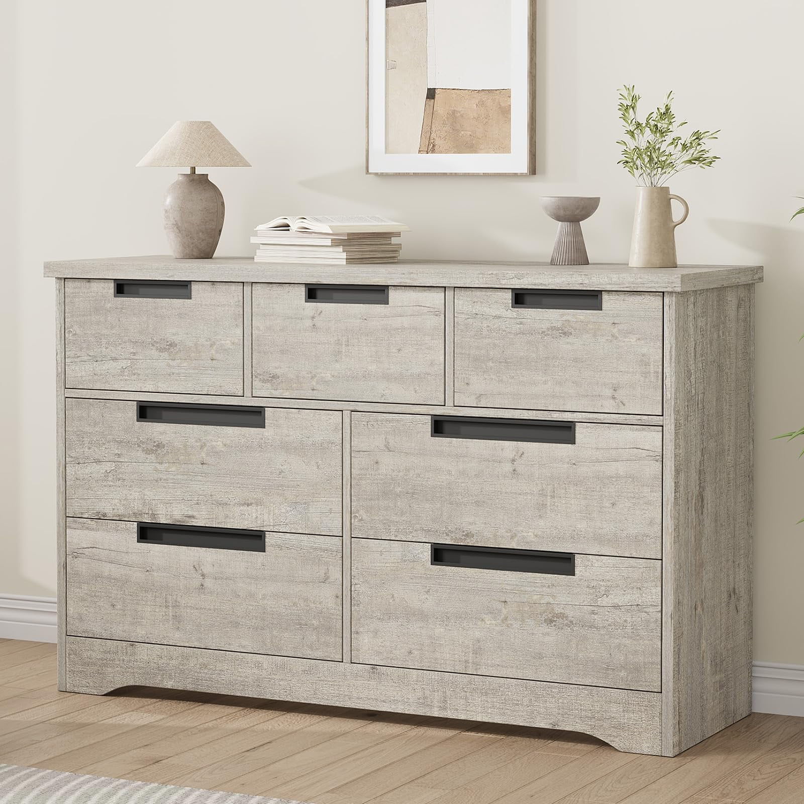 Kselythan 7 Drawers Dresser for Bedroom,Modern Double Dresser Organizer ...