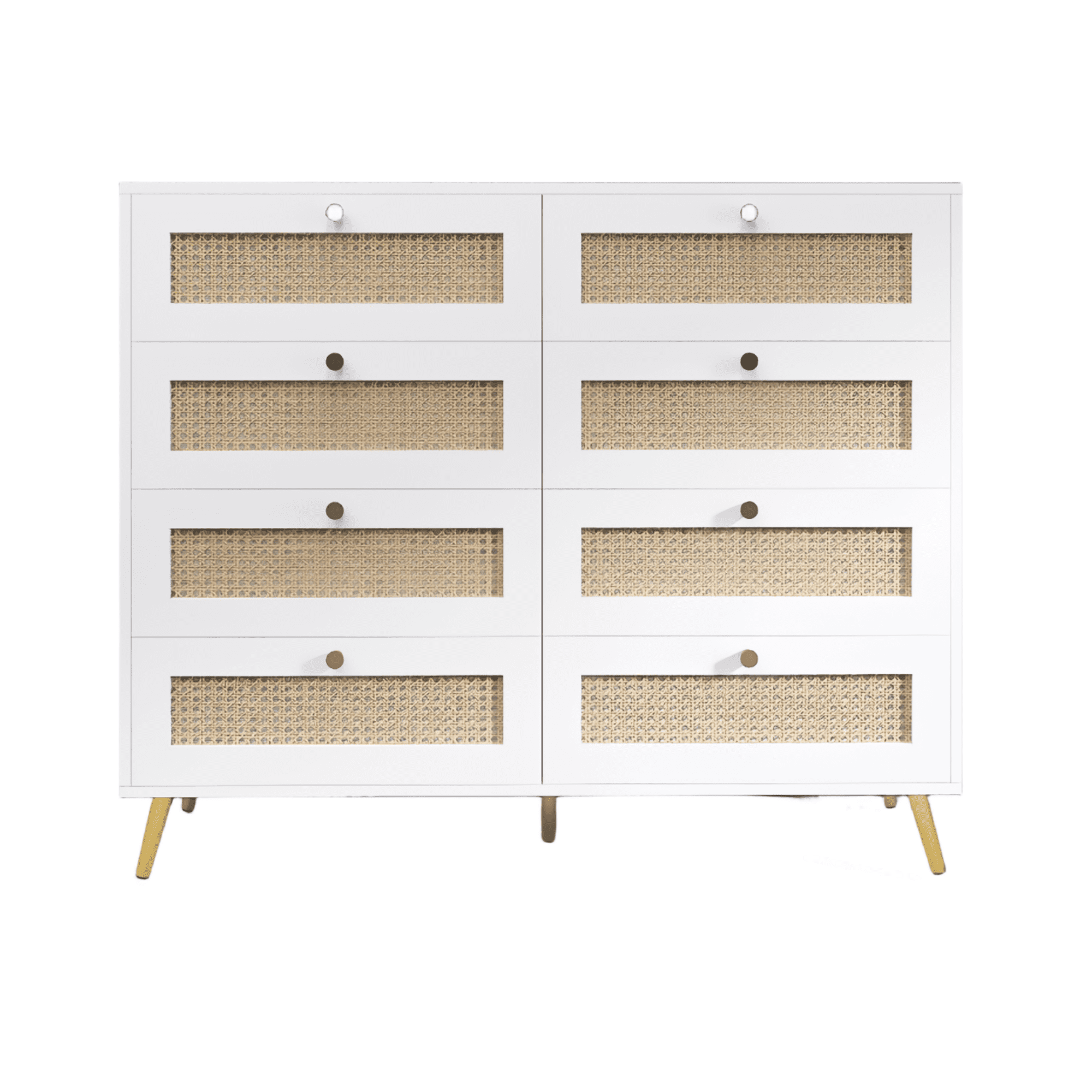 Kselythan 8 Drawer Dresser, Dresser Organizer With Rattan Drawer Face ...
