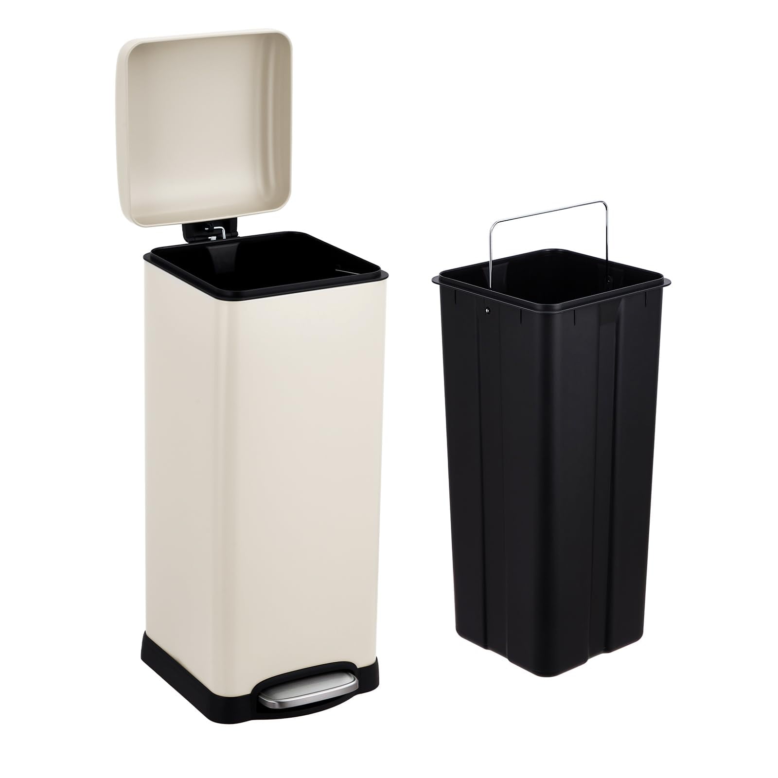 Kselythan 8 Gallon Step Trash Can with Inner Liner, Hands-Free ...