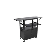 Extra Wide Steel Adjustable Height AV Cart With Pullout Keyboard Shelf ...