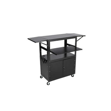 Free Shipping! Extra Wide Steel Adjustable Height AV Cart With Pullout ...