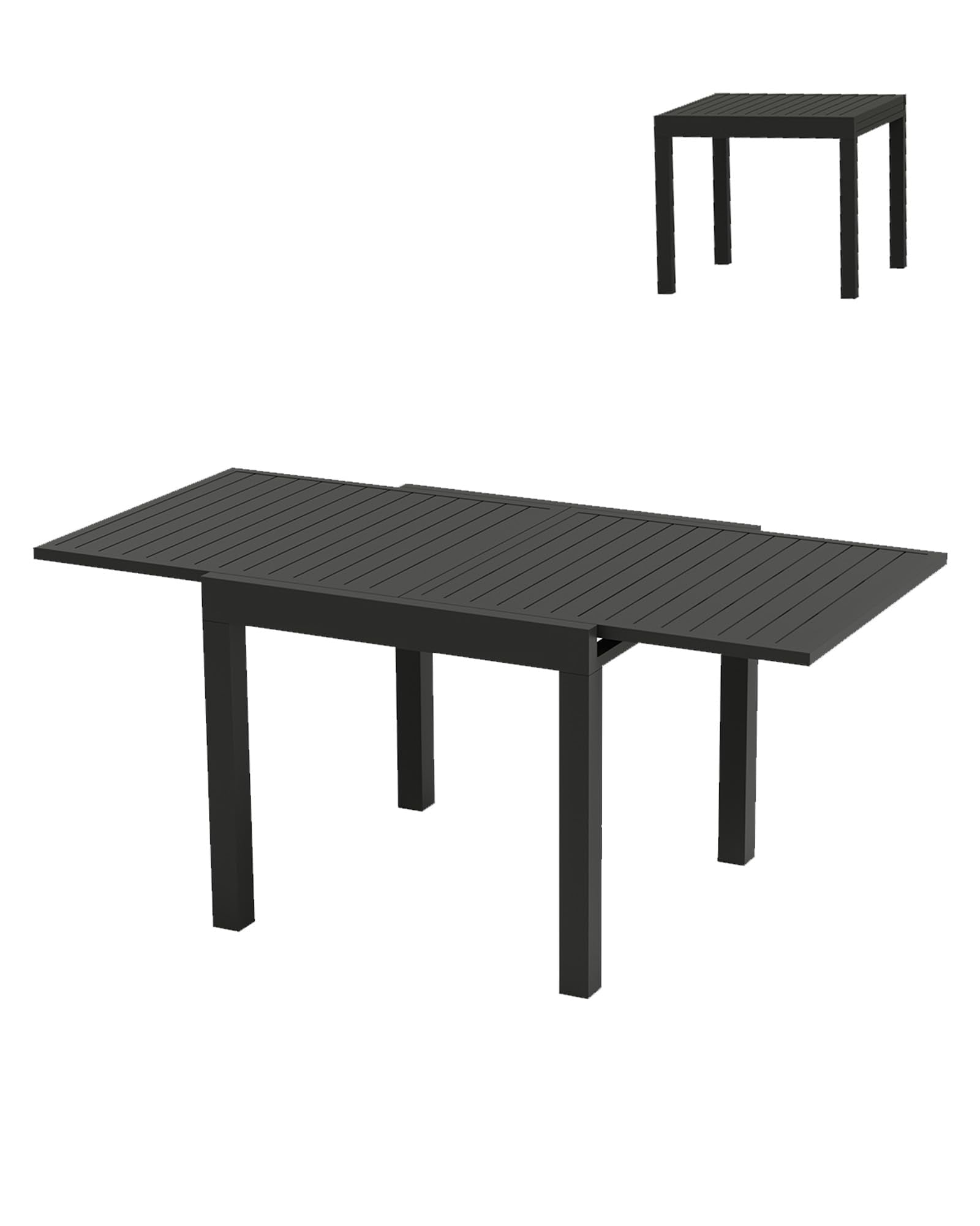 Kselythan Aluminum Patio Extendable Dining Table,Extendable Outdoor ...