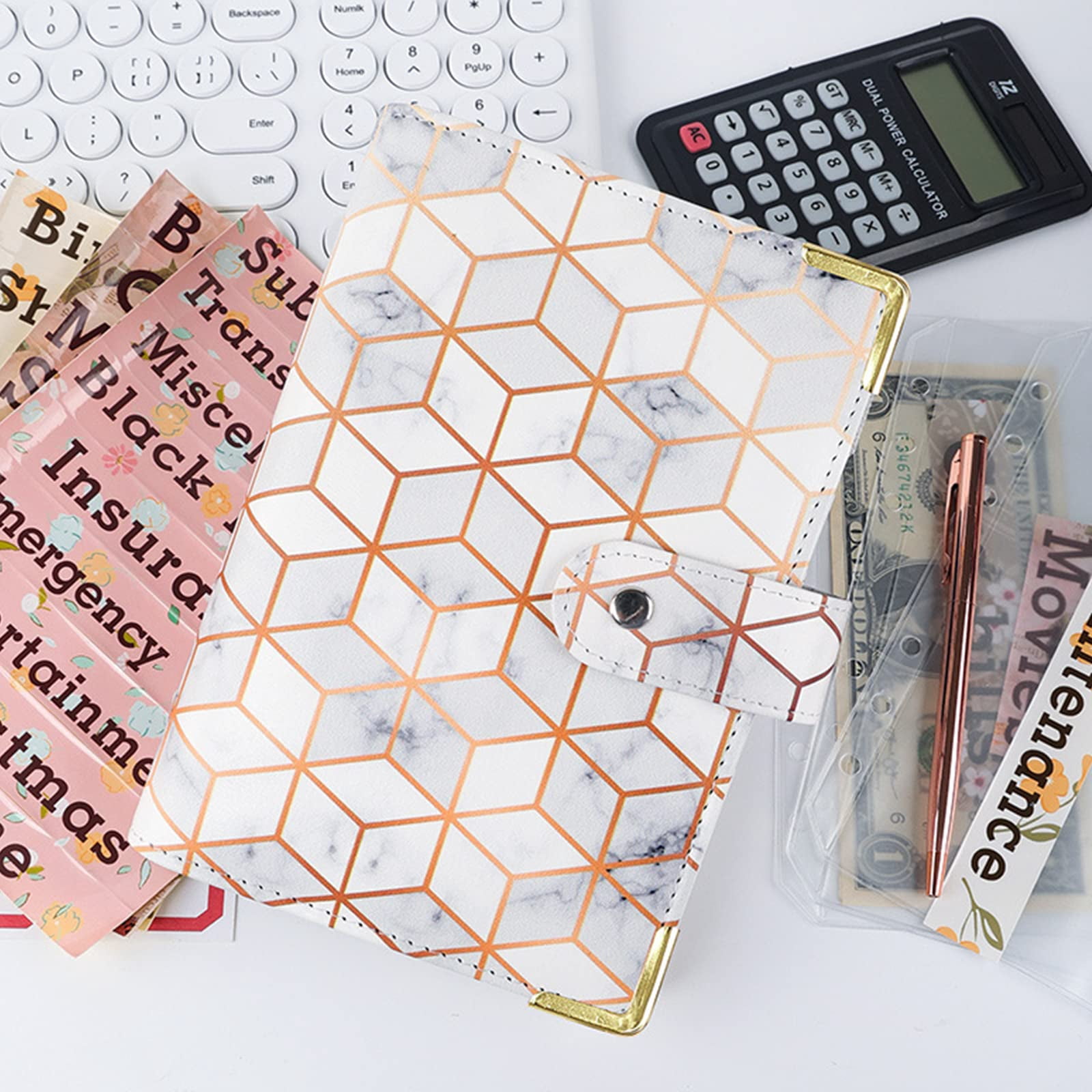 Kselythan Budget Binder,Budget Planner Money Envelope ,A6 Leather Cash ...