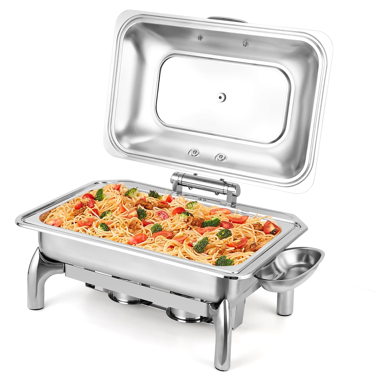 Kselythan Chafing Dish Buffet Set, 9 Qt Stainless Steel Flip Cover ...