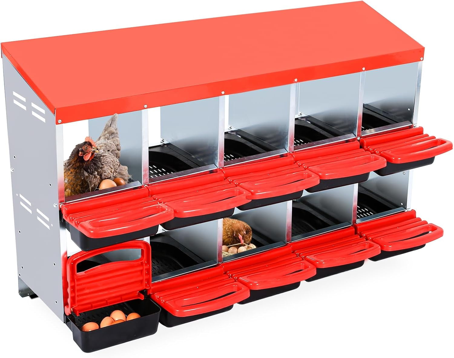 Kselythan Chicken Nesting Boxes,8 Holes/10 Holes Metal Chicken Egg ...