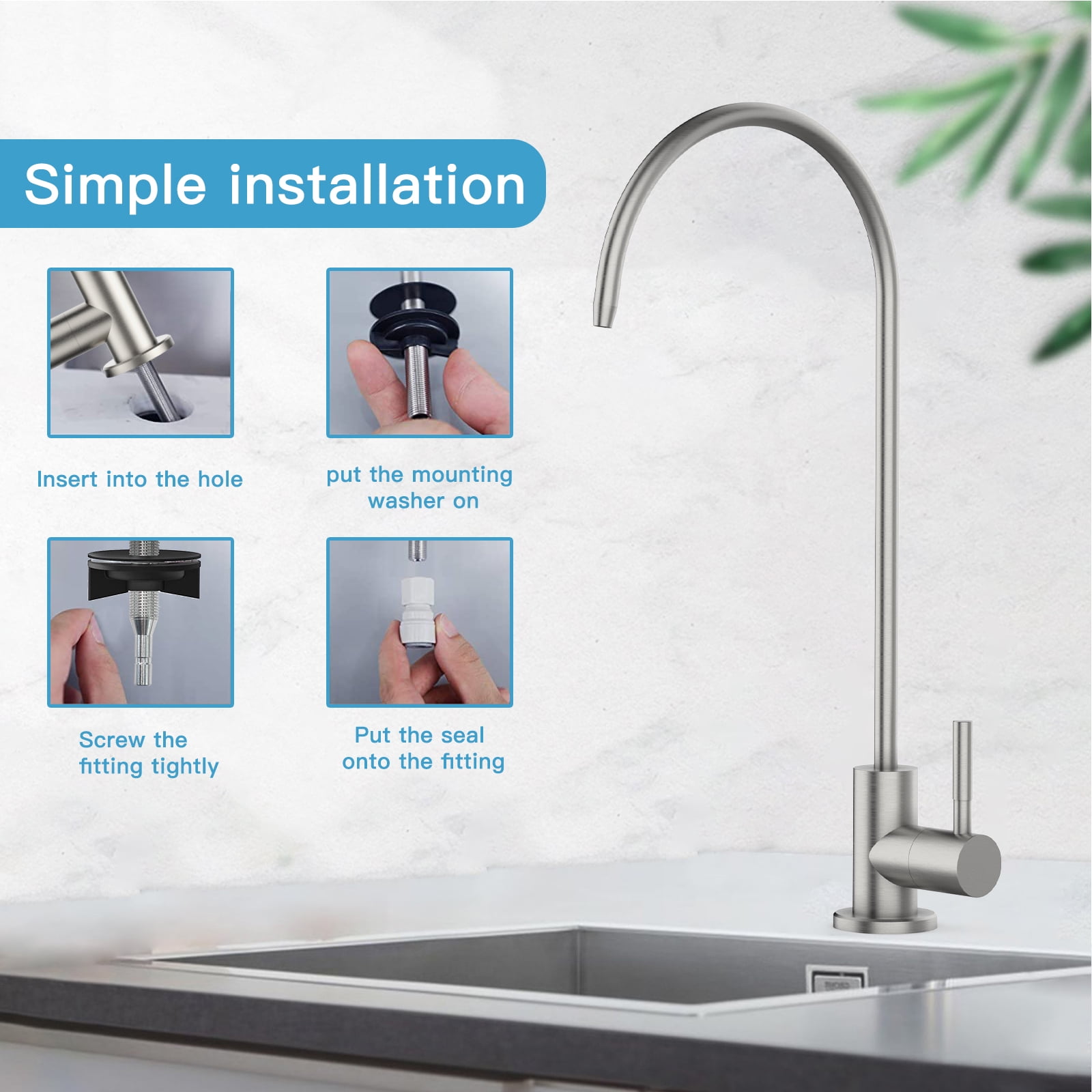 Kselythan Drinking water faucet for high door kitchen with built-in ...