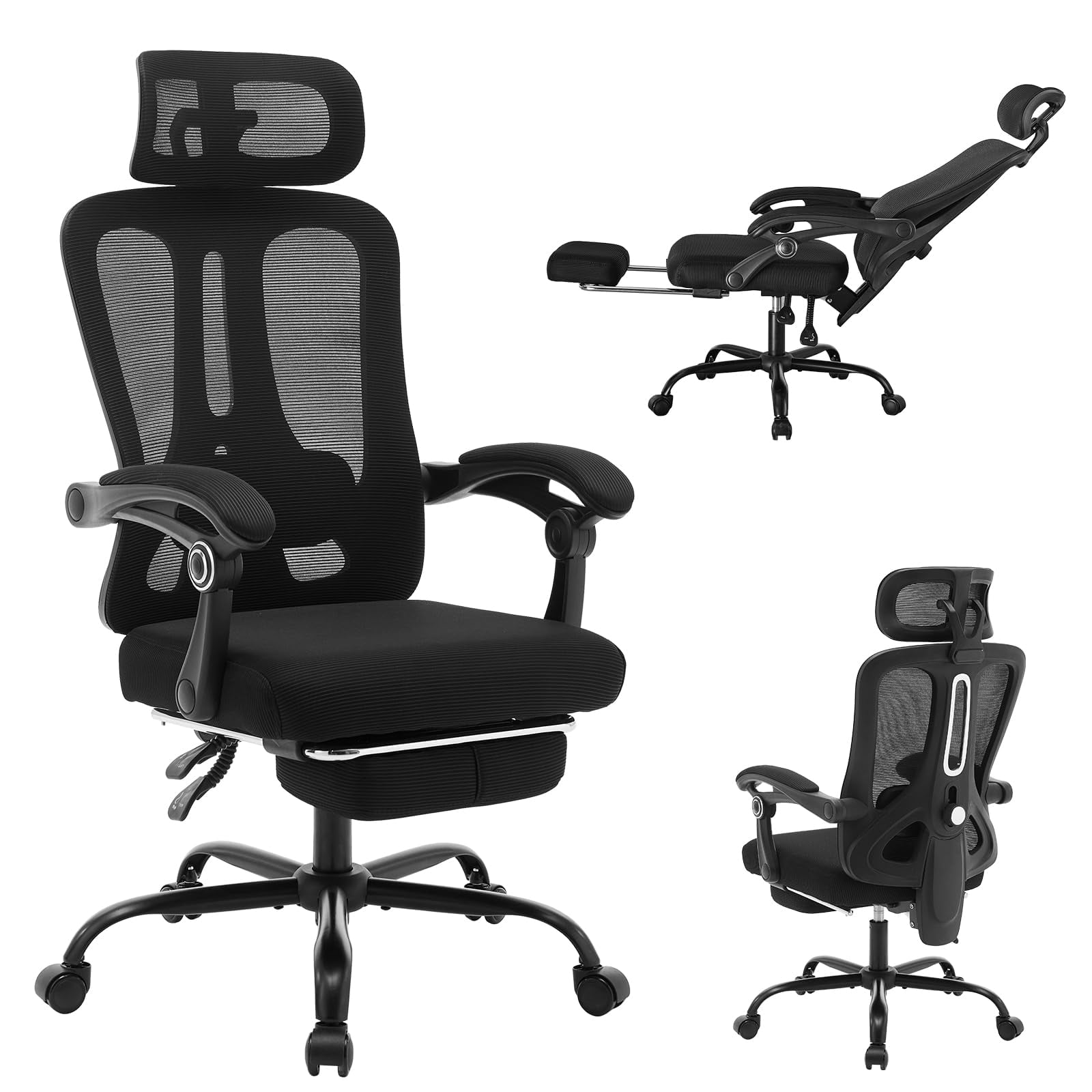 Kselythan Ergonomic Office Chair,Home Office Chair With Footrest,Mesh ...
