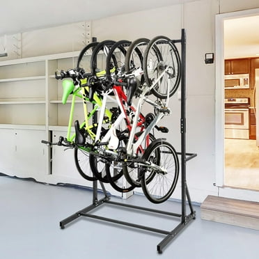 KFFKFF 111 Inch Long Floor Standing Bike Rack, 9 Stands All Steel Mesh ...
