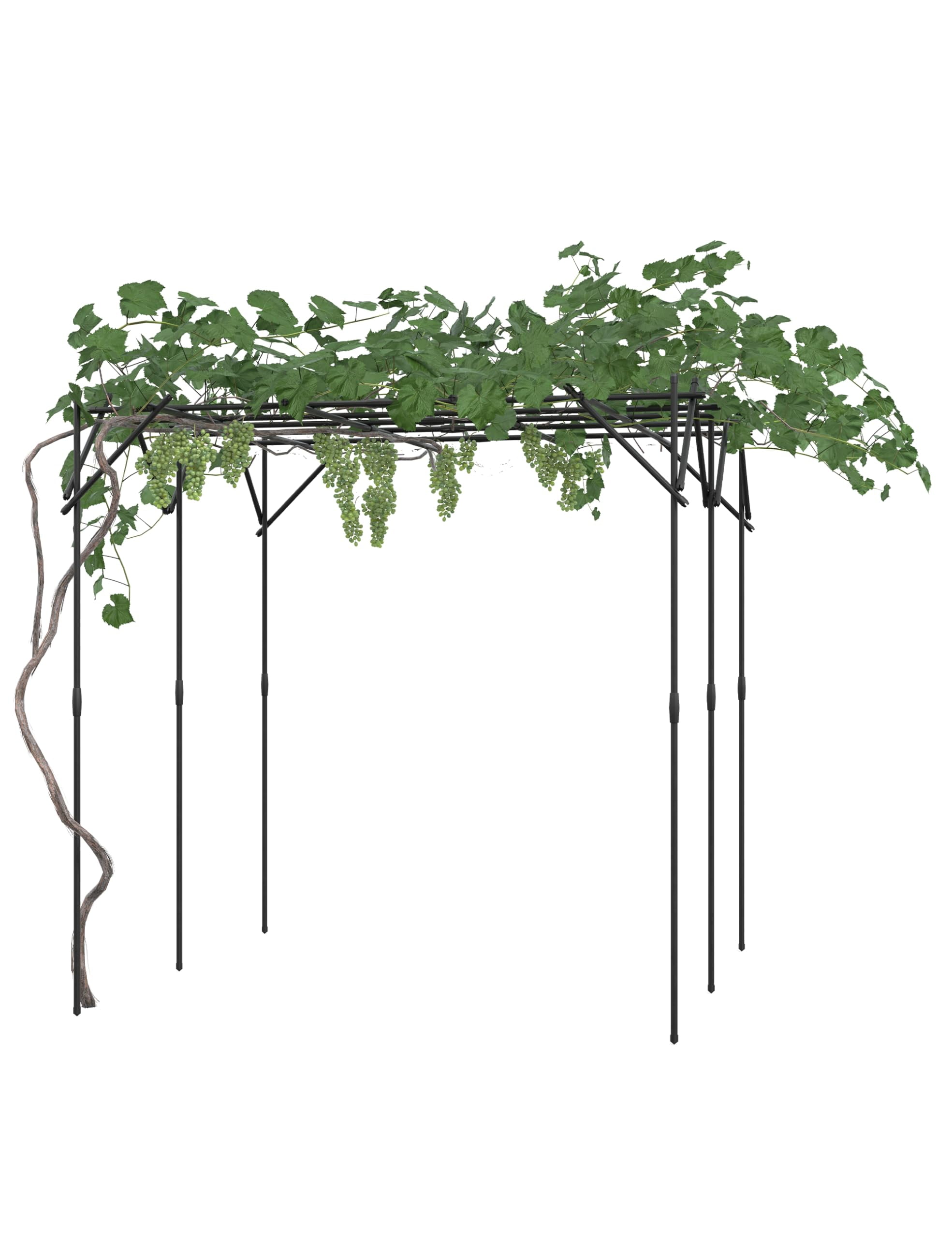 Kselythan Garden Arch Arbor Trellis,7.2Ft Outdoor Arbor Metal Arched Arbor with Durable Powder ...