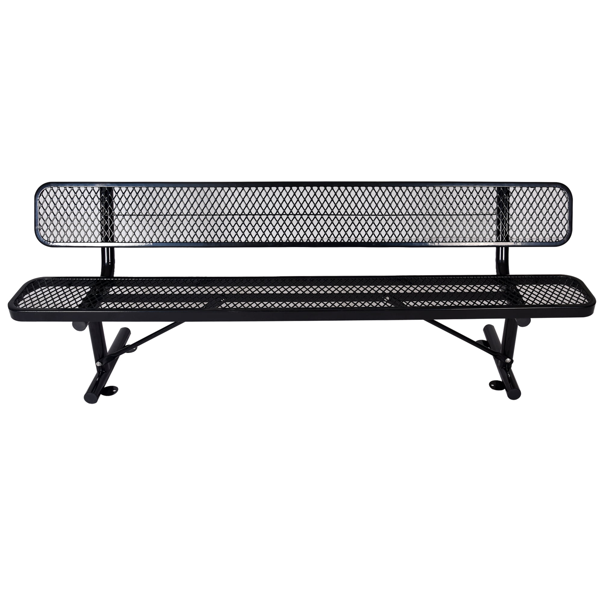 Kselythan Garden Bench with Backrest, 8 ft Carbon Steel Benches ...