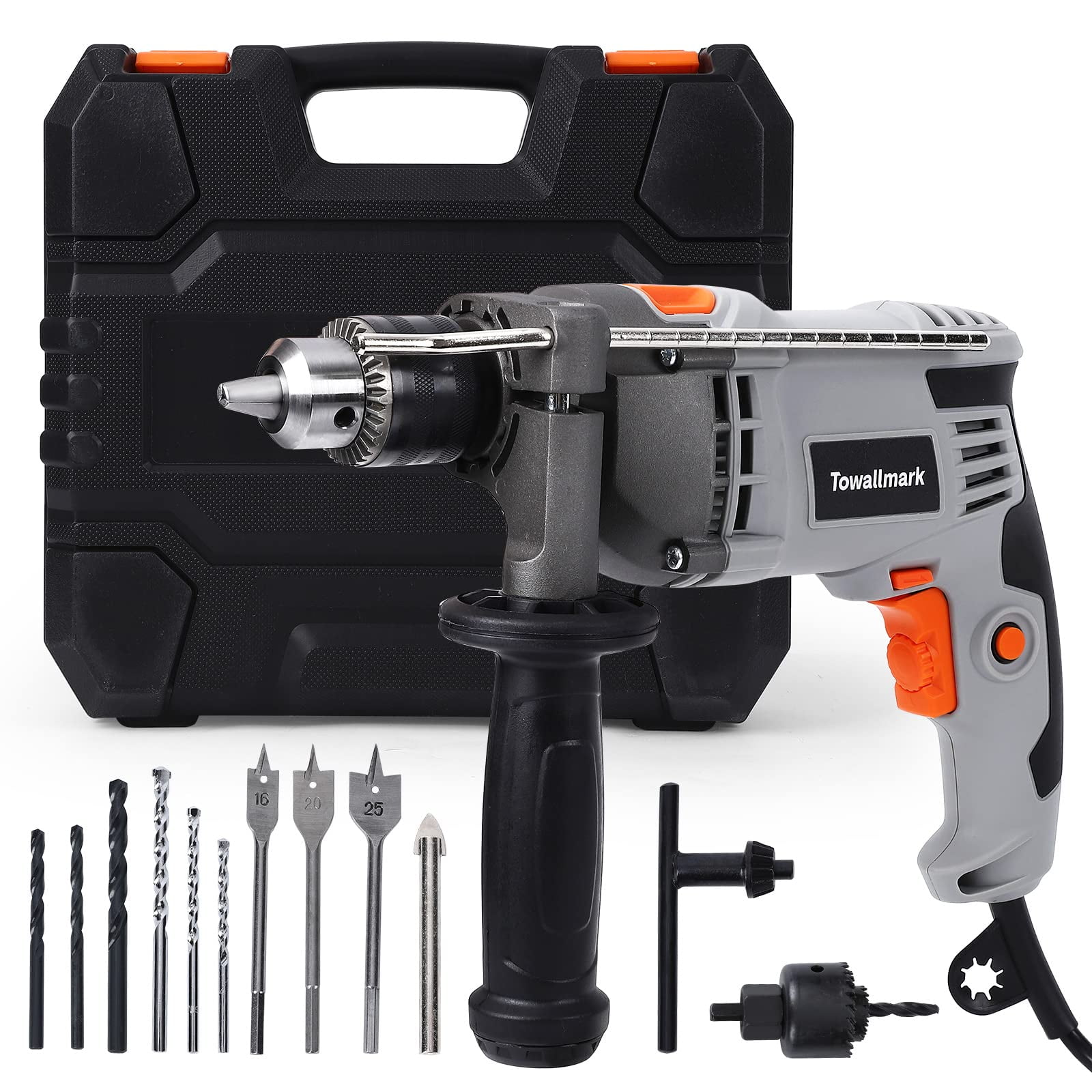Kselythan Hammer Drill with plastic box, 850W Impact Drill Kit, Heavy ...
