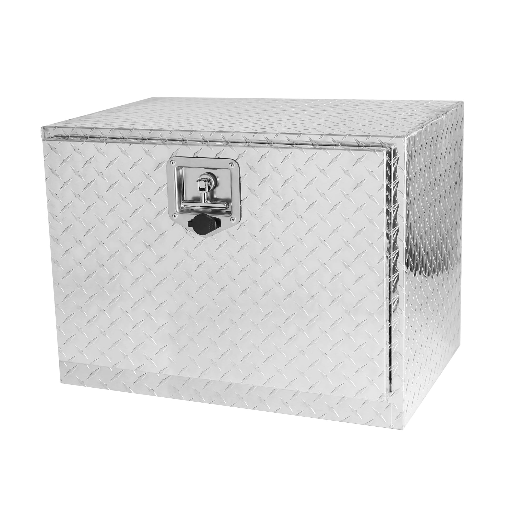 Kselythan Heavy Duty Aluminum Tool Box, Stripes Plated Trailer Tool Box ...