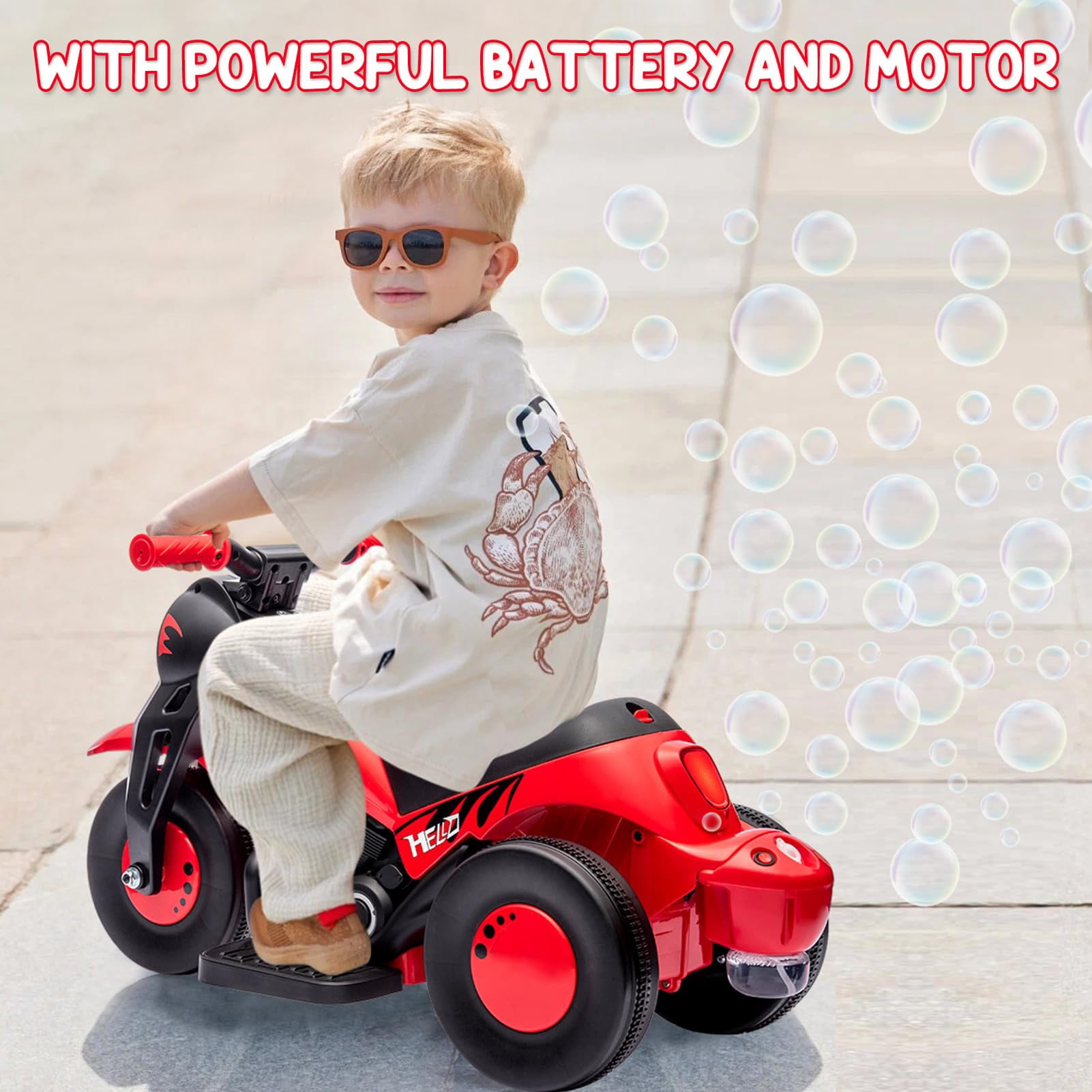 Kselythan Kids 3 Wheels Motorbike, 6V Battery Powered Ride on ...