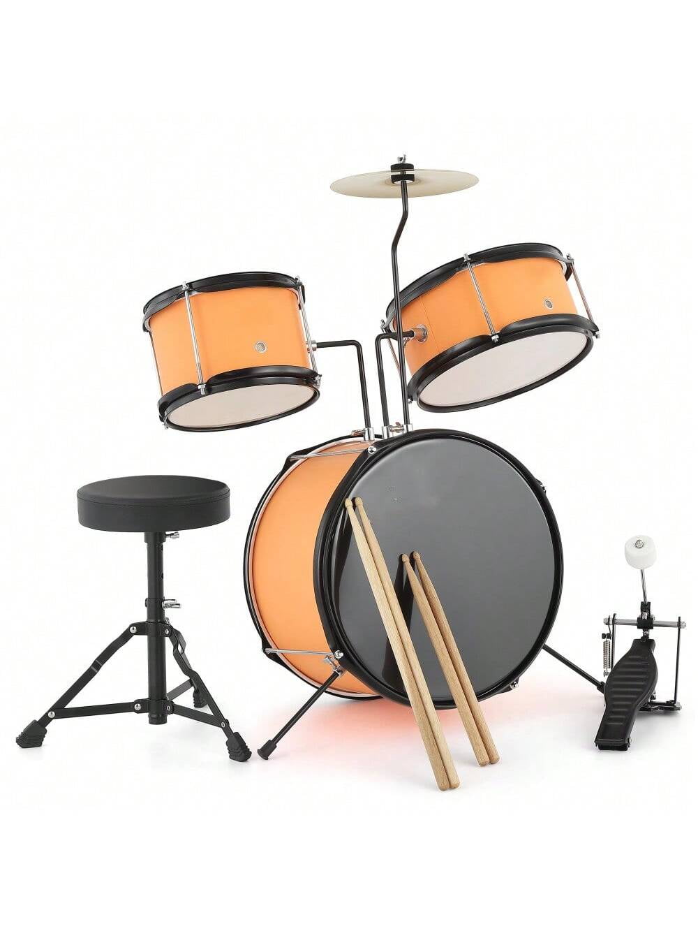 Kselythan Kids Drum Set,3-Piece Junior Drum Set,Wood/Metal AD-100 ...
