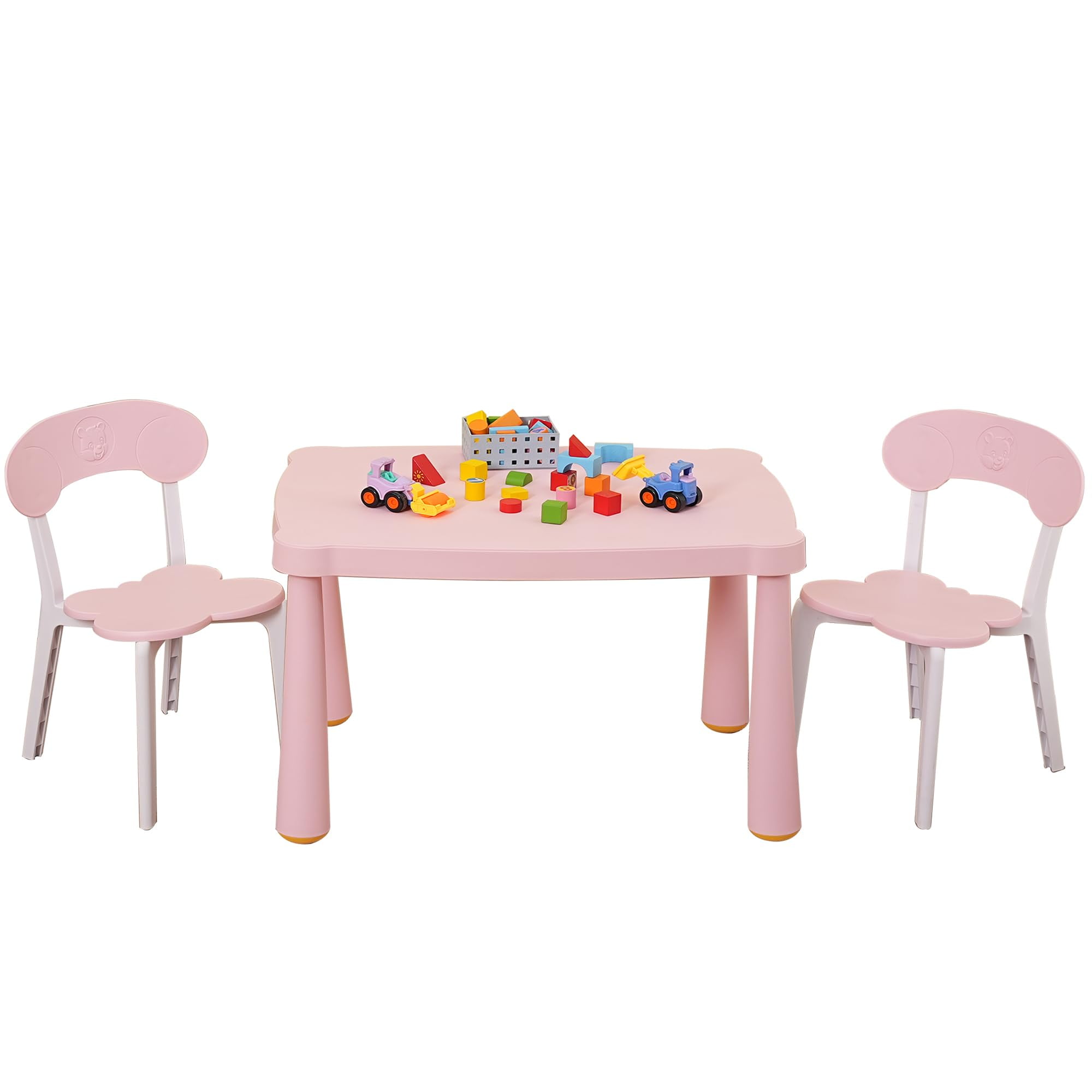 Kselythan Kids Table and 2 Chair Set, 3 Pieces Kids Rectangle Table for ...